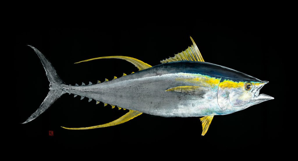 LIMITED EDITION - Yellow Fin Tuna Sealed Canvas 1/10 – Salty Bones Gyotaku