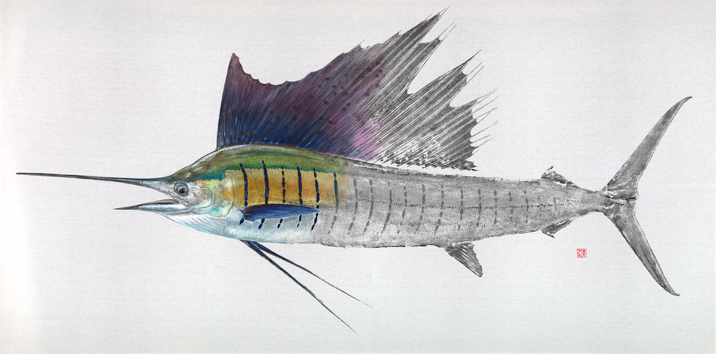 Sailfish Print – Salty Bones Gyotaku